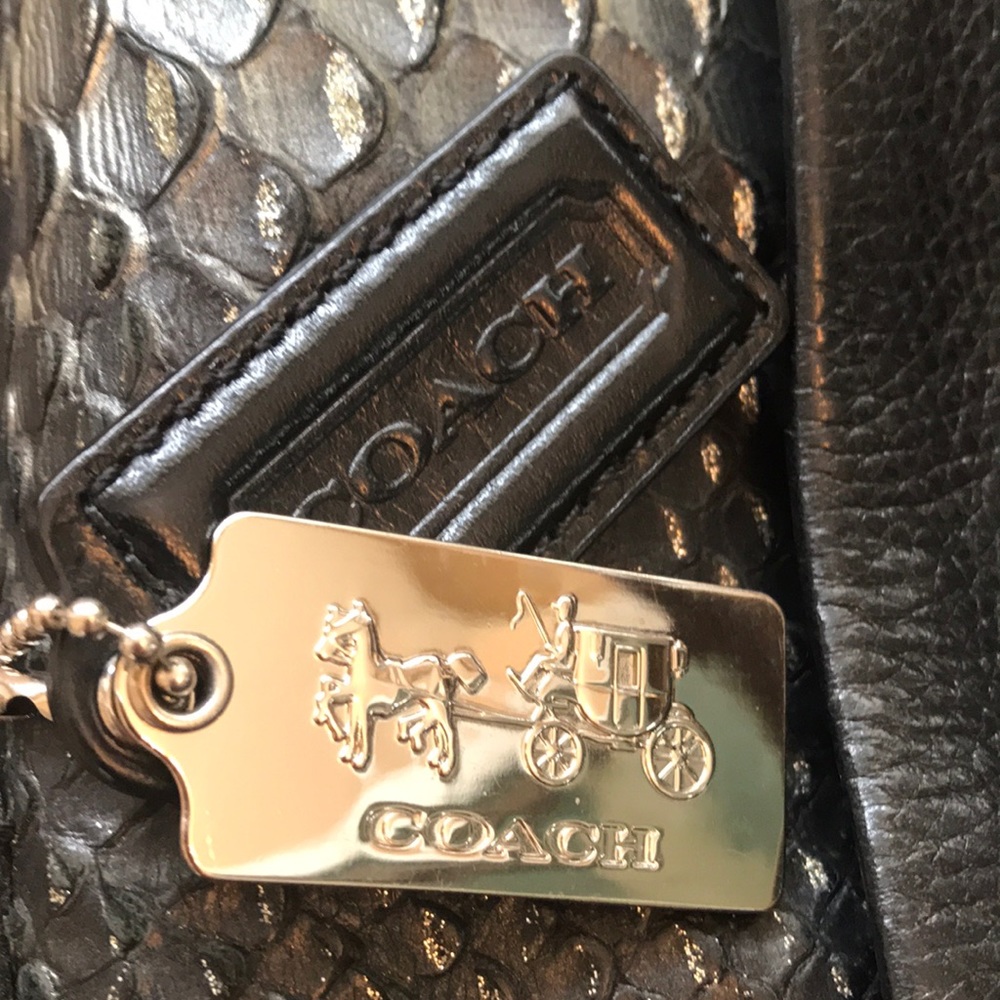 Coach Madison Sadie Glitter Python Flap Satchel. - Gem